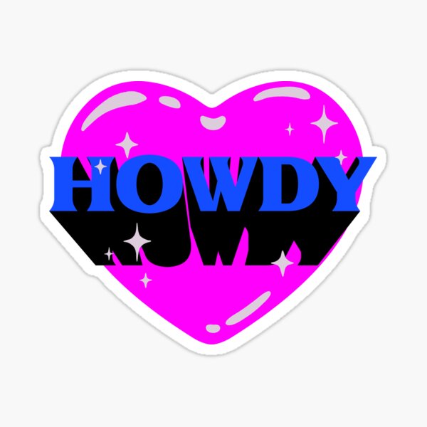 "HOWDY YALL | HOWDY Y'ALL Retrovawe Space Blue Pink Neon Cowgirl Heart ...