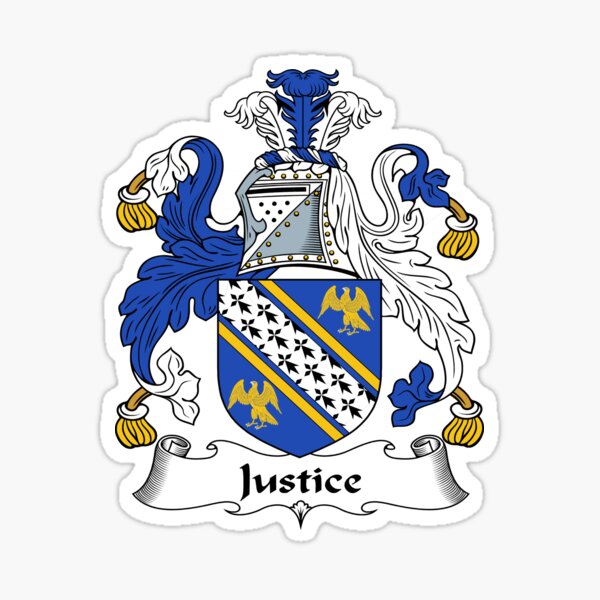 "Justice" Sticker for Sale by HaroldHeraldry | Redbubble