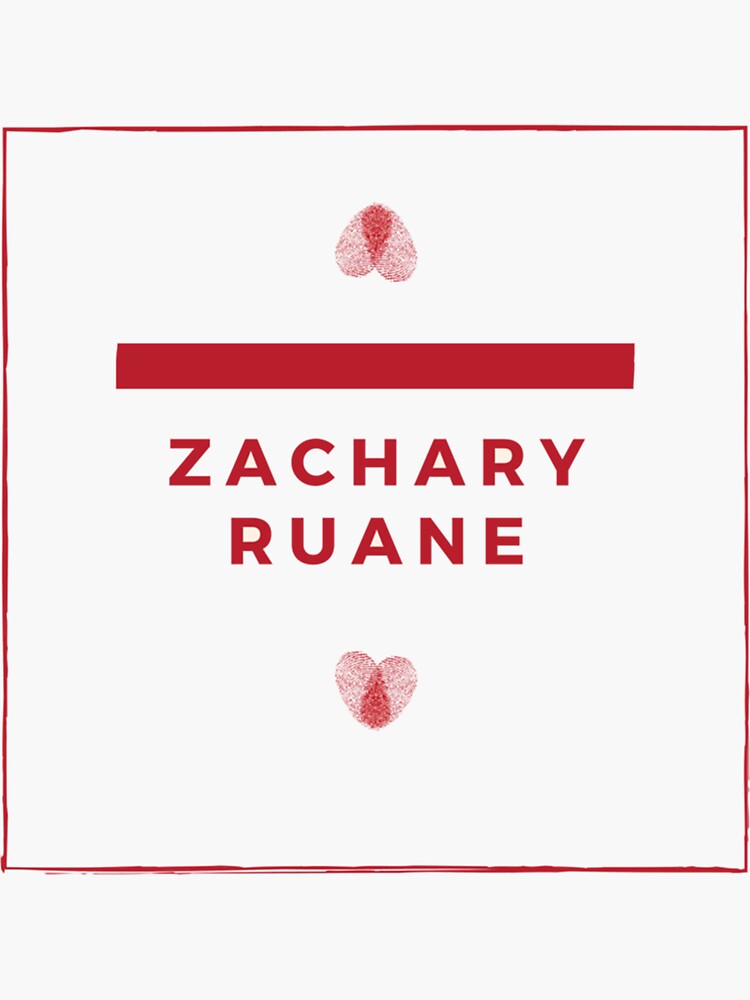 "zachary ruane " Sticker for Sale by Simplyamazng34 | Redbubble