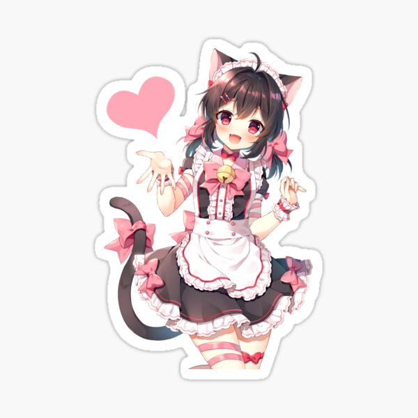 "Cutest Neko Girl " Sticker for Sale by Sadechvainngi | Redbubble
