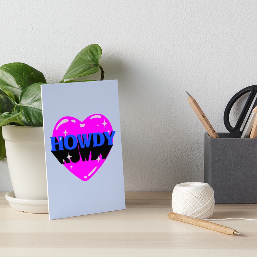 "HOWDY YALL | HOWDY Y'ALL Retrovawe Space Blue Pink Neon Cowgirl Heart ...