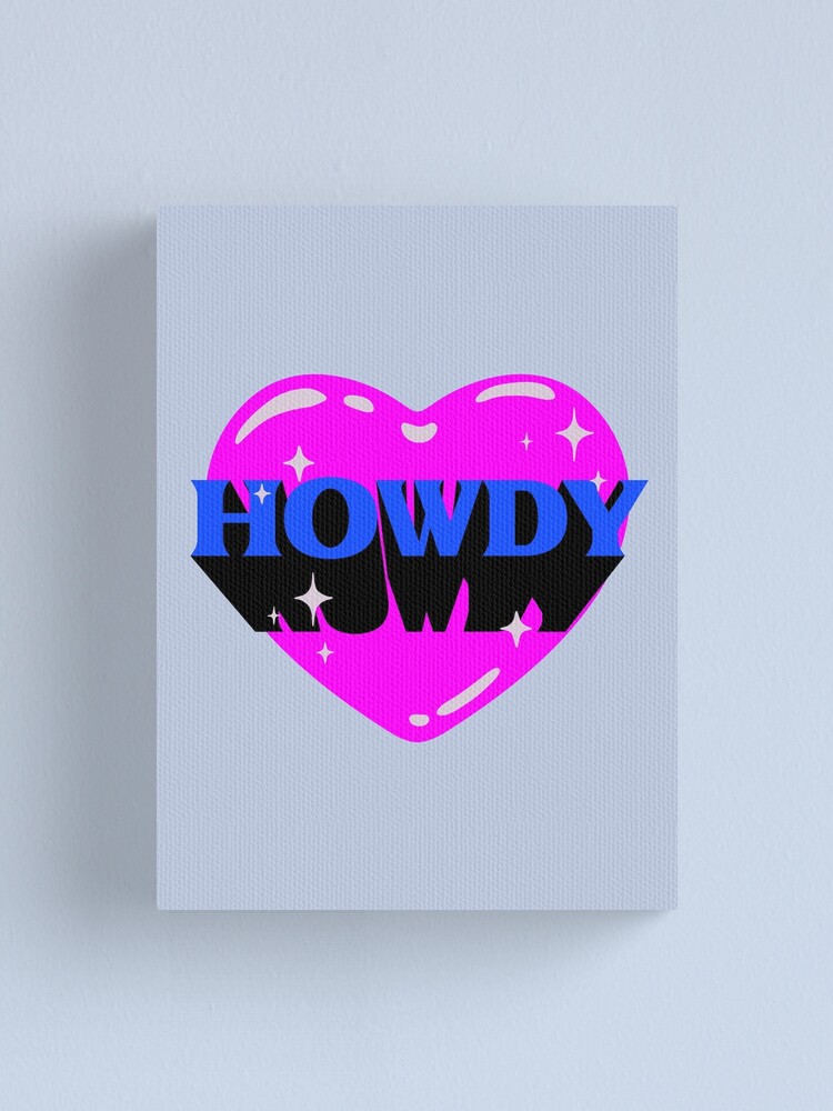 "HOWDY YALL | HOWDY Y'ALL Retrovawe Space Blue Pink Neon Cowgirl Heart ...