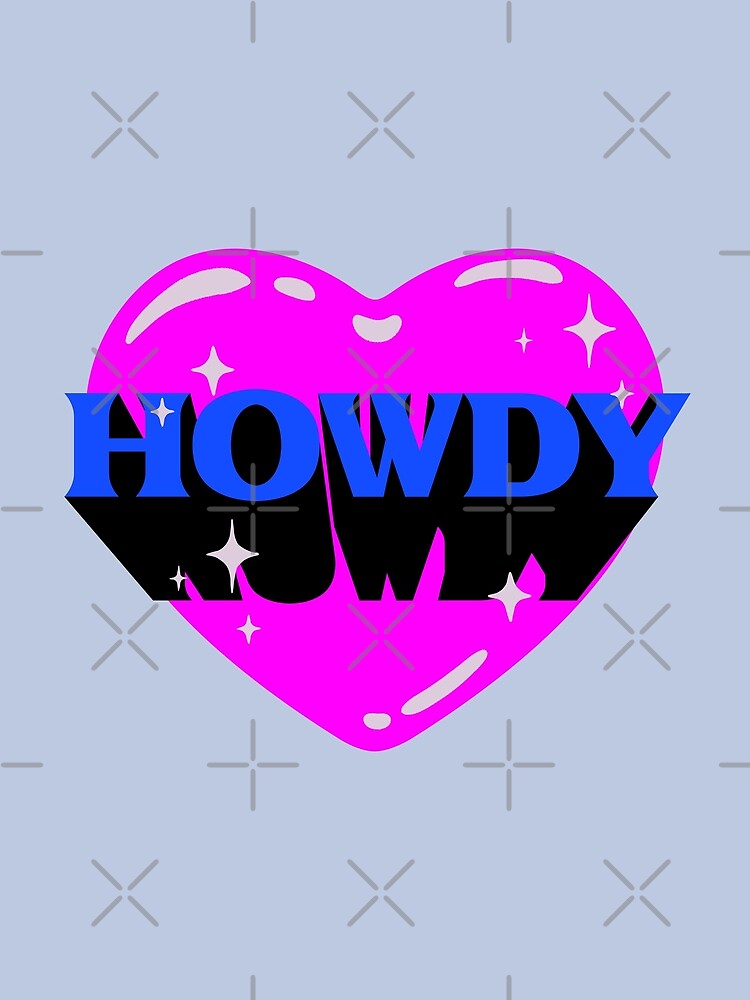 "HOWDY YALL | HOWDY Y'ALL Retrovawe Space Blue Pink Neon Cowgirl Heart ...