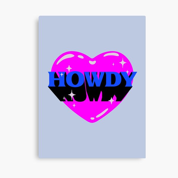 "HOWDY YALL | HOWDY Y'ALL Retrovawe Space Blue Pink Neon Cowgirl Heart ...