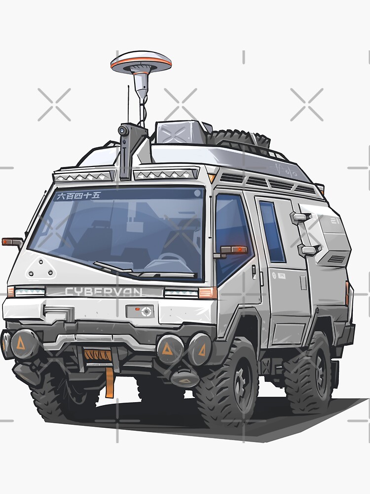 "CYBERVAN" Sticker for Sale by artswip | Redbubble