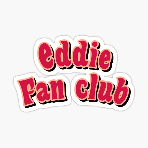 "eddie fan club red" Sticker for Sale by maoudraw | Redbubble