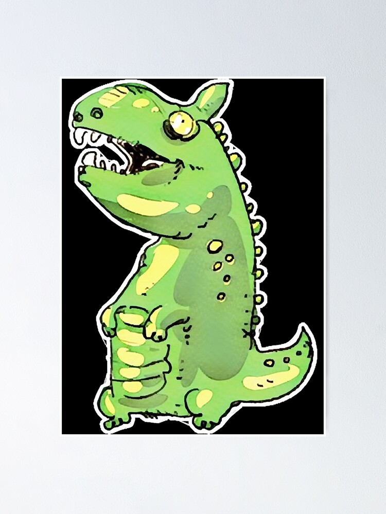"little green dinosaur cartoon " Poster for Sale by MarioThom45244 ...
