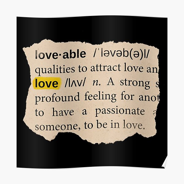 "Love dictionary png ephemera collage element" Poster for Sale by Adbor ...