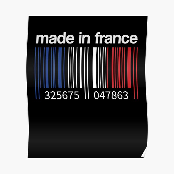 "France Flag Barcode Made in France Paris French" Poster for Sale by ...