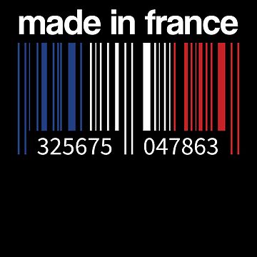"France Flag Barcode Made in France Paris French" Sticker for Sale by ...