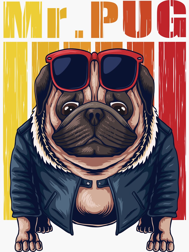 "Mr. Pug" Sticker for Sale by Dog-shop3 | Redbubble