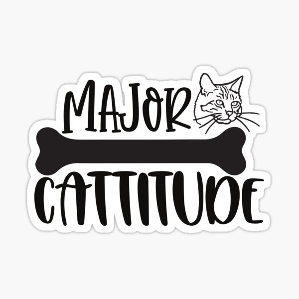 "Major Cattitude" Sticker for Sale by InspiredByPros | Redbubble