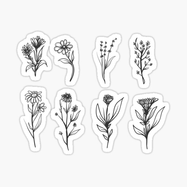 "Flower set" Sticker for Sale by afonso-arts | Redbubble