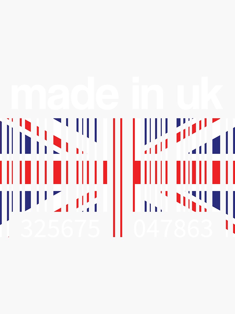 Pegatina «Código de barras de la bandera de Inglaterra Gran Bretaña ...
