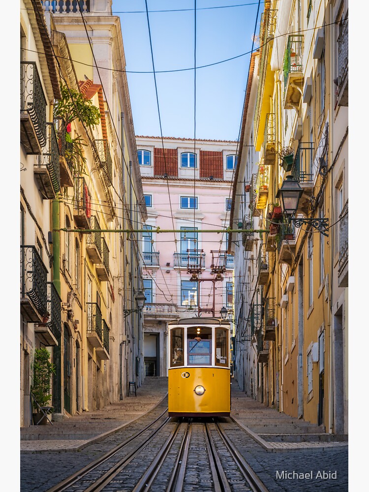 "Historic tram in Lisbon, Portugal" Sticker for Sale by Mapics | Redbubble