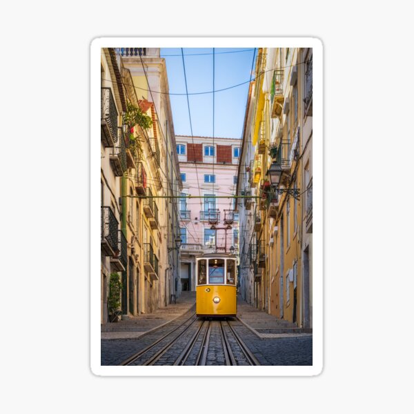"Historic tram in Lisbon, Portugal" Sticker for Sale by Mapics | Redbubble