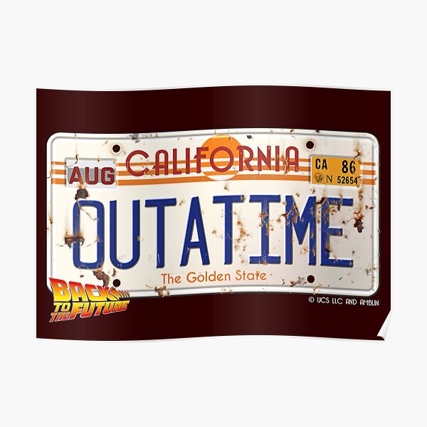 "BACK TO THE FUTURE - LICENSE NUMBER PLATE - TIME MACHINE CAR" Poster ...
