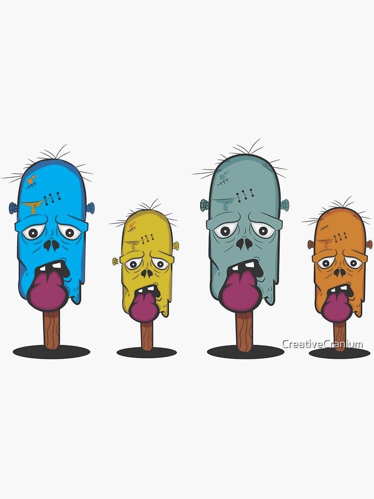 "Colorful Zombie Ice Cream Popsicles With Zombie Tongue Hanging Out ...