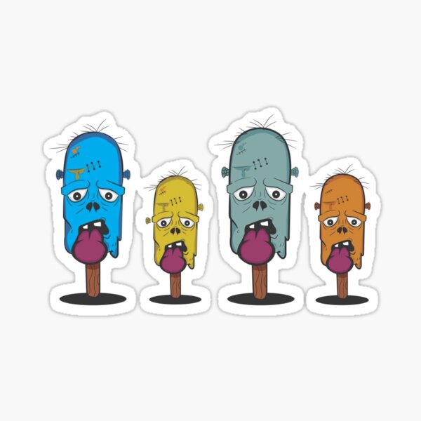 "Colorful Zombie Ice Cream Popsicles With Zombie Tongue Hanging Out ...