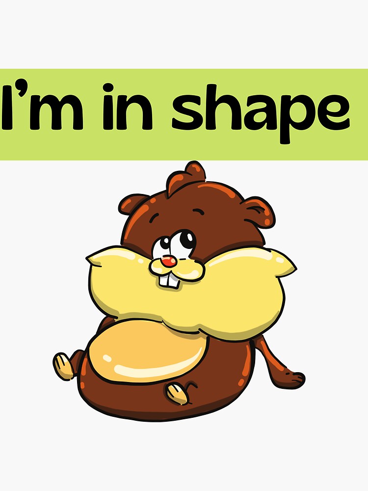 "cute hamster i'm in shape " Sticker for Sale by IQR-Design | Redbubble