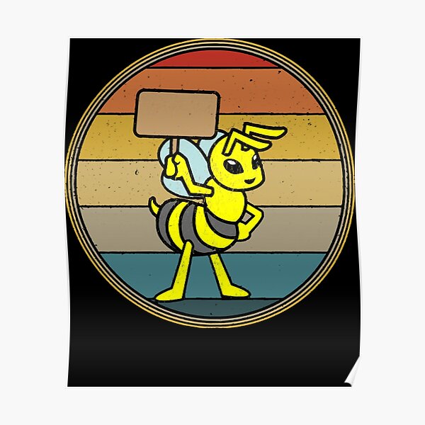"Bee Holding Blank Sign Vintage Distressed " Poster for Sale by ...