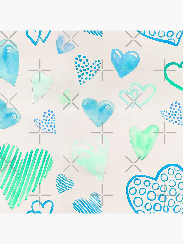 "Hand Drawn Hearts" Sticker for Sale by TotallyRetroArt | Redbubble
