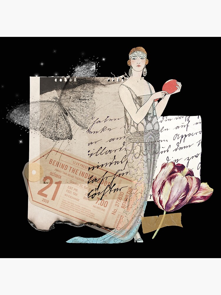 "Vintage aesthetic ephemera png collage clip art, mixed media ...