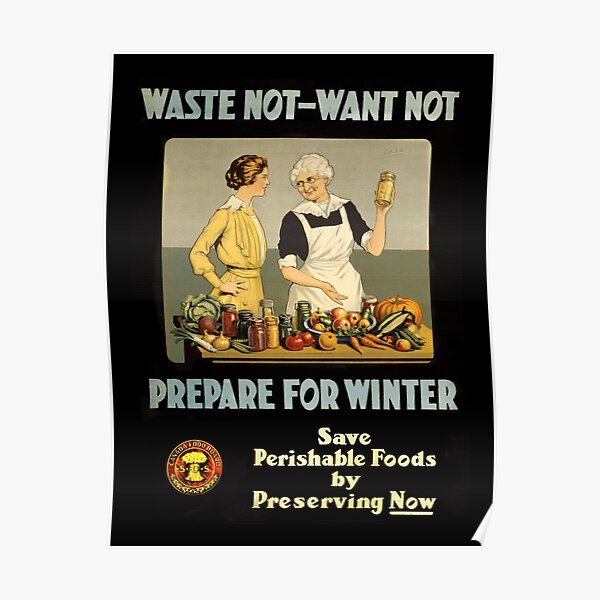 "Waste Not Want Not WWI" Poster by dianegaddis | Redbubble