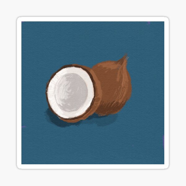 "Coconut on a blue background " Sticker for Sale by aardestudio | Redbubble