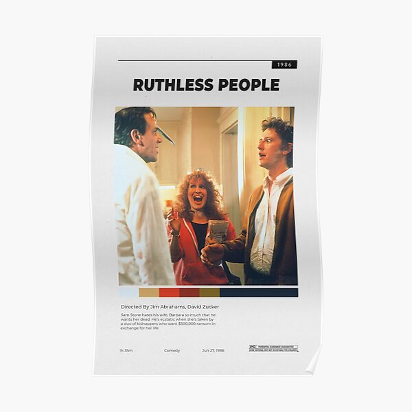 "Ruthless People movie poster 1986, comedy" Poster for Sale by ...