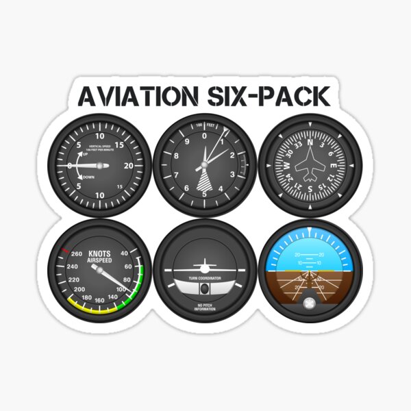 "Aviation Six Pack" Sticker for Sale by jot-and-tittle | Redbubble