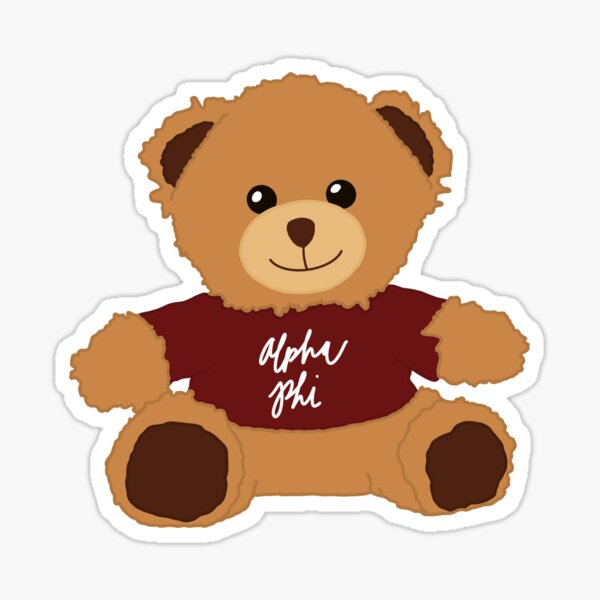 "Alpha Phi Teddy Phi Bear" Sticker for Sale by alexadippel | Redbubble