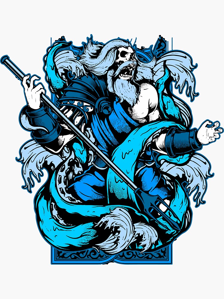 Poseidon God Of The Sea Sticker For Sale By Graphicsadvisor Redbubble
