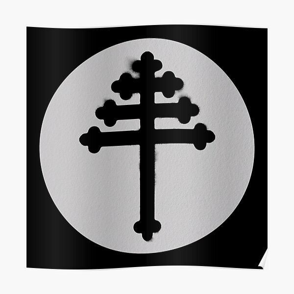 "Maronite cross in paper texture circle with black ink" Poster for Sale ...