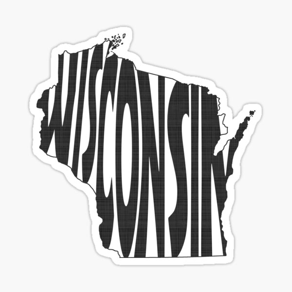 "Wisconsin State Word Art" Sticker for Sale by surgedesigns | Redbubble