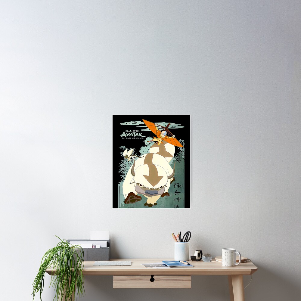 "Avatar The Last Airbender Appa Momo Aang In Flight" Poster for Sale by ...