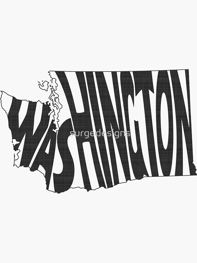 "Washington State Word Art" Sticker for Sale by surgedesigns | Redbubble