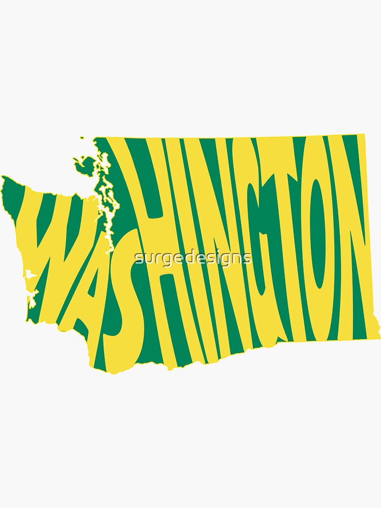 "Washington State Word Art" Sticker by surgedesigns | Redbubble