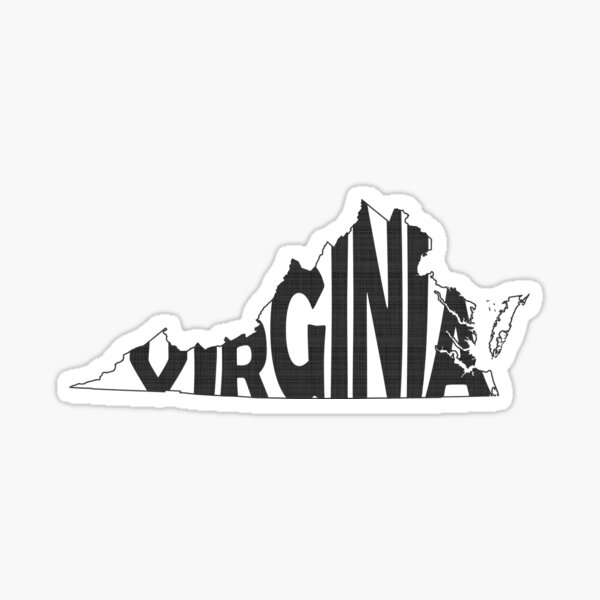 "Virginia State Word Art" Sticker by surgedesigns | Redbubble