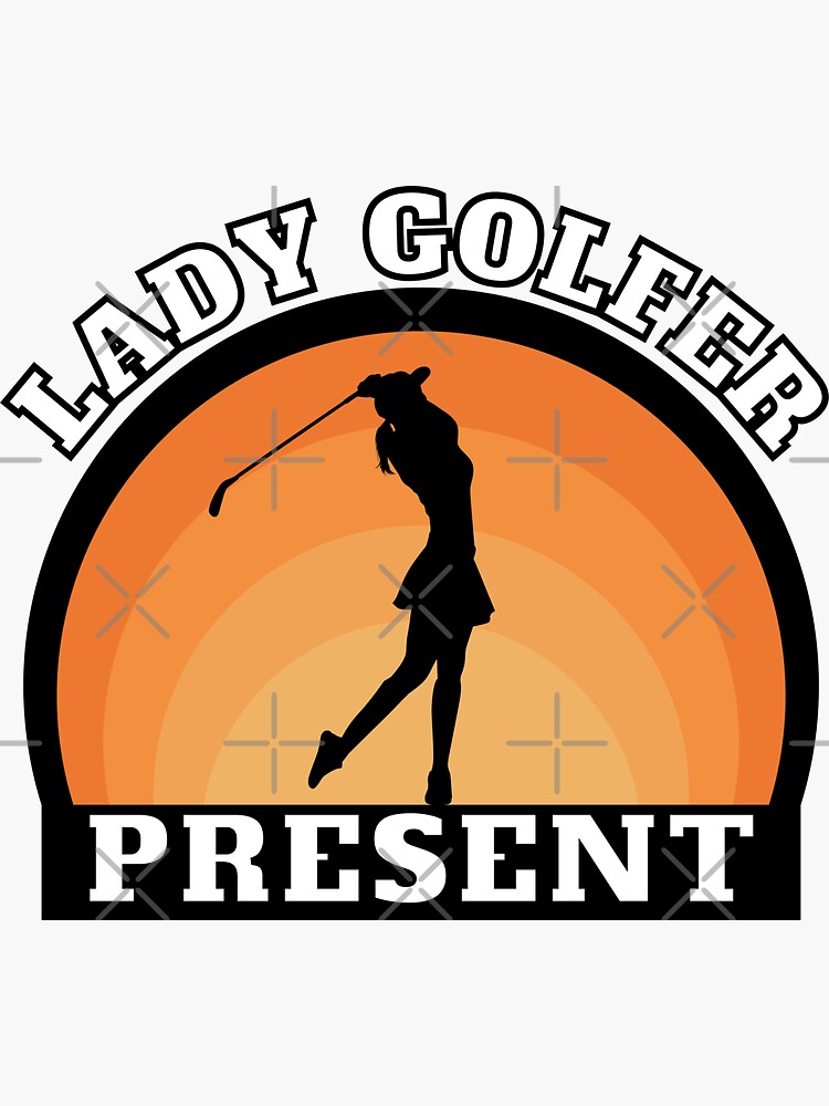 " Lady golfer present sunset" Sticker for Sale by Phoenix-27 | Redbubble