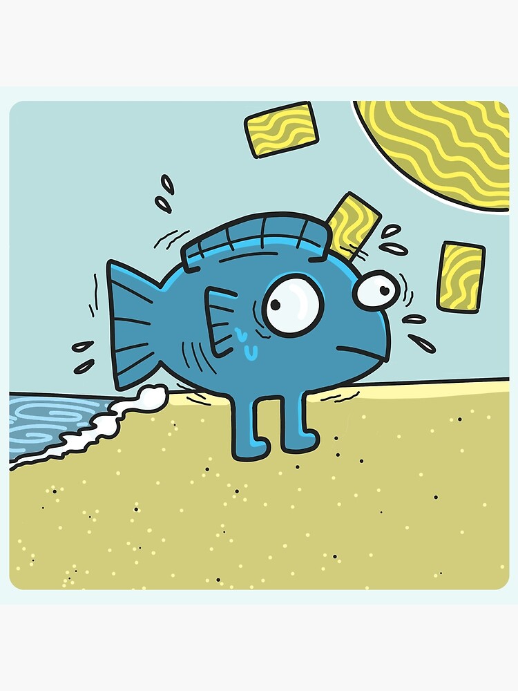 "Prehistoric Fish Anxiety" Poster for Sale by Birdgundy | Redbubble