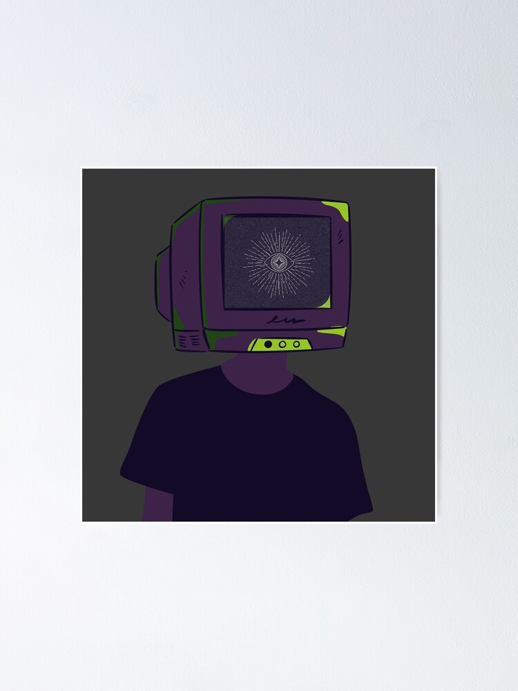 "Creepy Static Eyeball TV Head " Poster for Sale by seraphmars | Redbubble