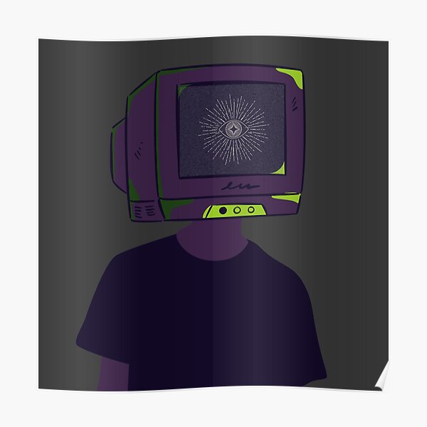 "Creepy Static Eyeball TV Head " Poster for Sale by seraphmars | Redbubble