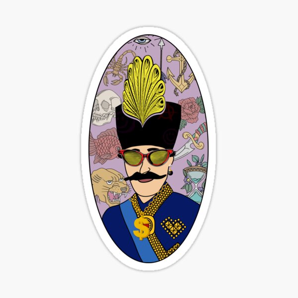 "Qajar shah thug edition - Art persan (iranian)" Sticker for Sale by ...