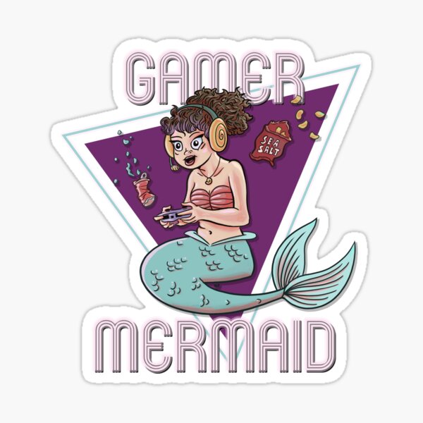 "Gamer Mermaid" Sticker for Sale by VanillaMichael | Redbubble