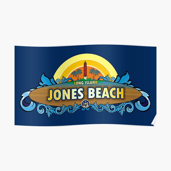 Póster «Bandera de tabla de surf Jones Beach Long Island NY» de ...