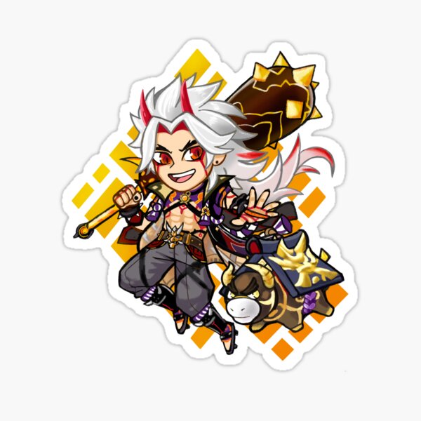 "Arataki Itto (and Ushi)" Sticker for Sale by CreamyLeg | Redbubble