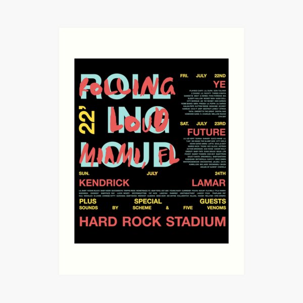 "Rolling Loud Merch Rl Exclusive Miami 2022 Line Up Shirt" Art Print ...