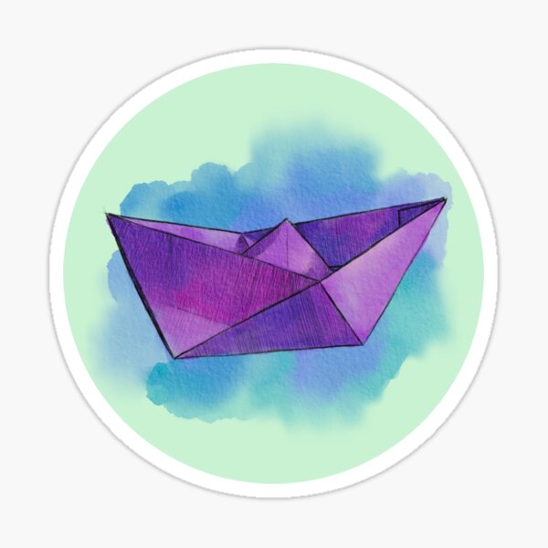 "Watercolor paper boat" Sticker for Sale by Grellx | Redbubble