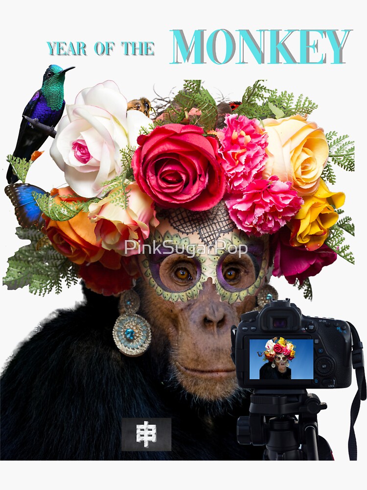 "Year of the Monkey, Chinese Zodiac astrology signs" Sticker for Sale ...